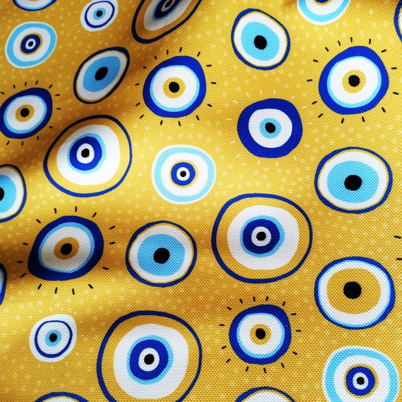 Evil Eye Fabric Modern Blue Evil Eye Fabric for Home Textile | Etsy