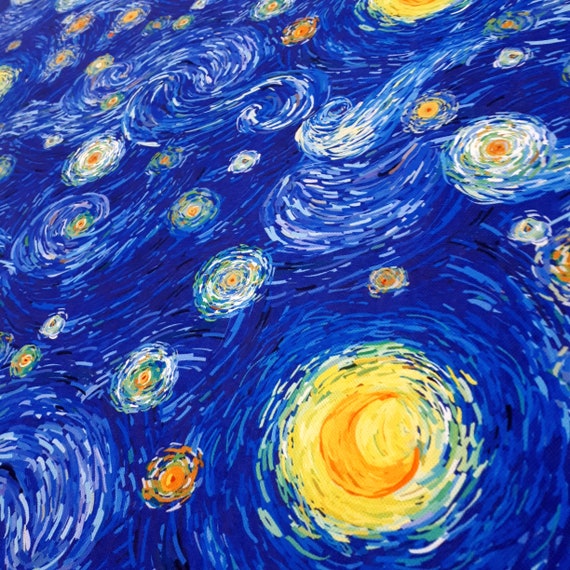 Starry Night Fabric by the Yard by Vincent Van Gogh Starry - Etsy Ireland