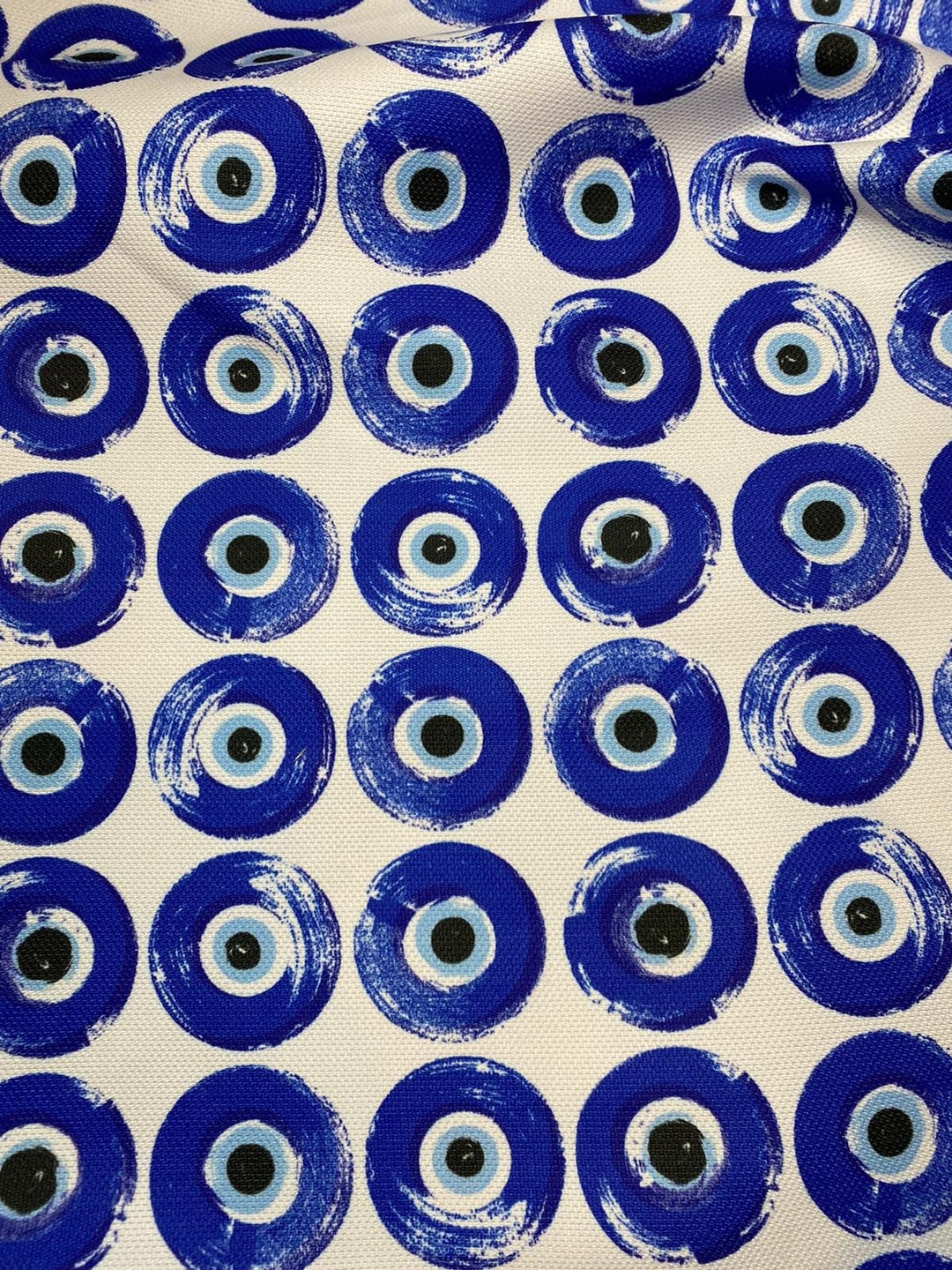 Evil Eye Fabric, Modern Blue Evil Eye Fabric for Upholstery Fabric ...