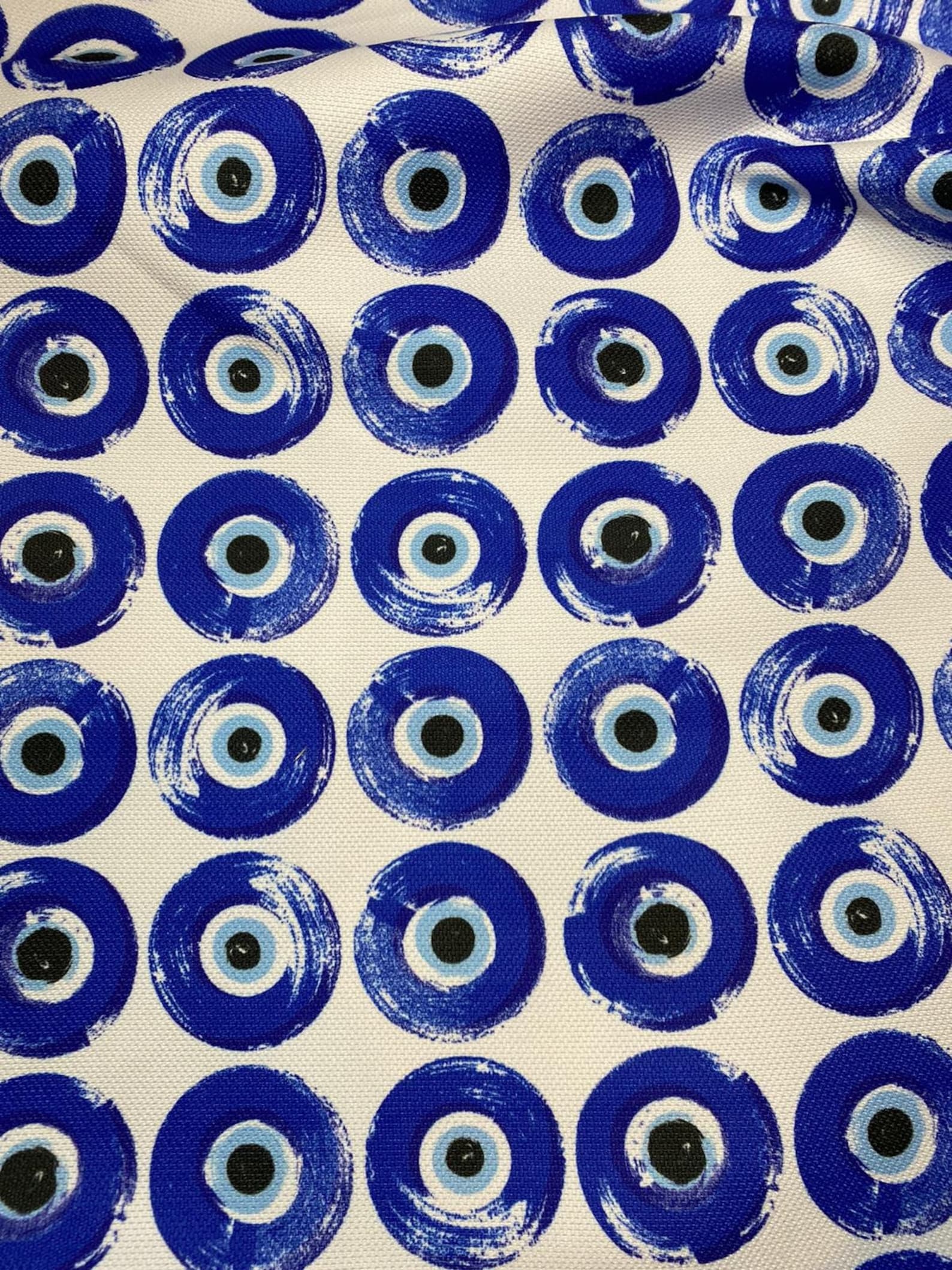 Evil Eye Fabric Modern Blue Evil Eye Fabric for Upholstery - Etsy