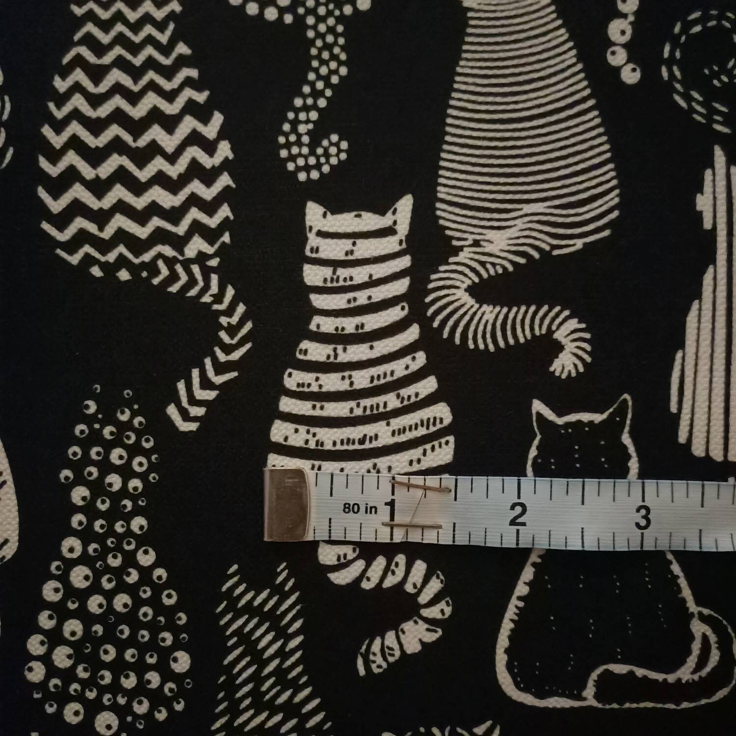 Cat Fabric by the Yard Pop Art Black White Cat Print Fabric - Etsy