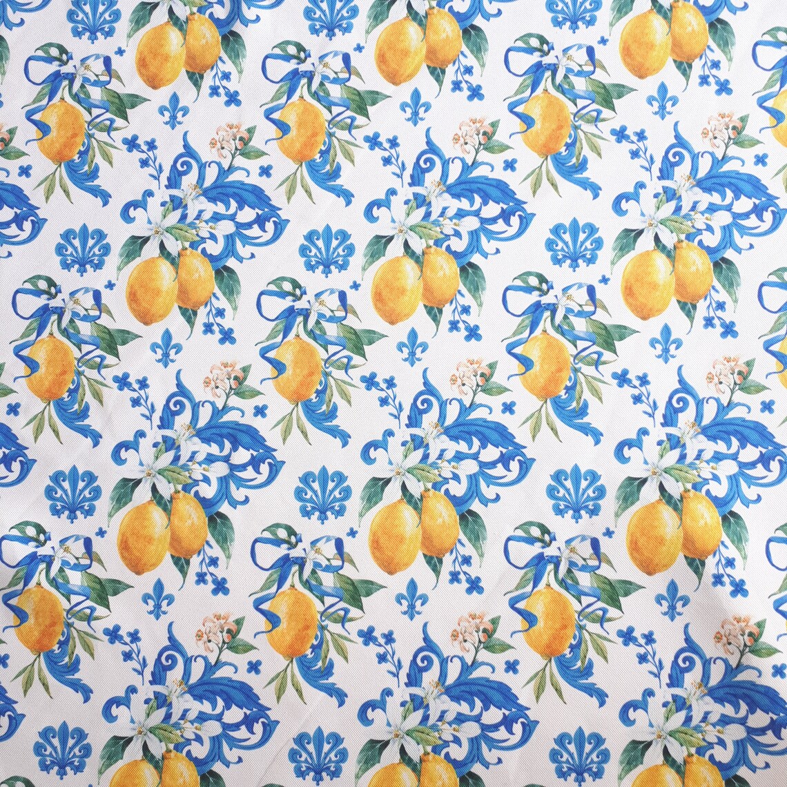 Baroque Style Lemon Fabric by the Yard Upholstery Lemon Home | Etsy