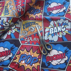 Pop Art, Comic Art Book Print Fabric, Upholstery Curtain Fabric, Funny ...