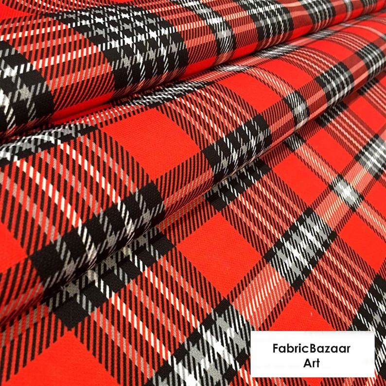 Scottish plaid fabric Scottish upholstery Scottish table | Etsy