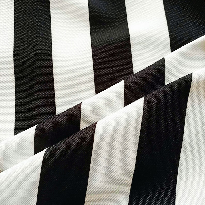 White Black Striped Fabric, by the Yard for Upholstery, Curtain, Sofa ...