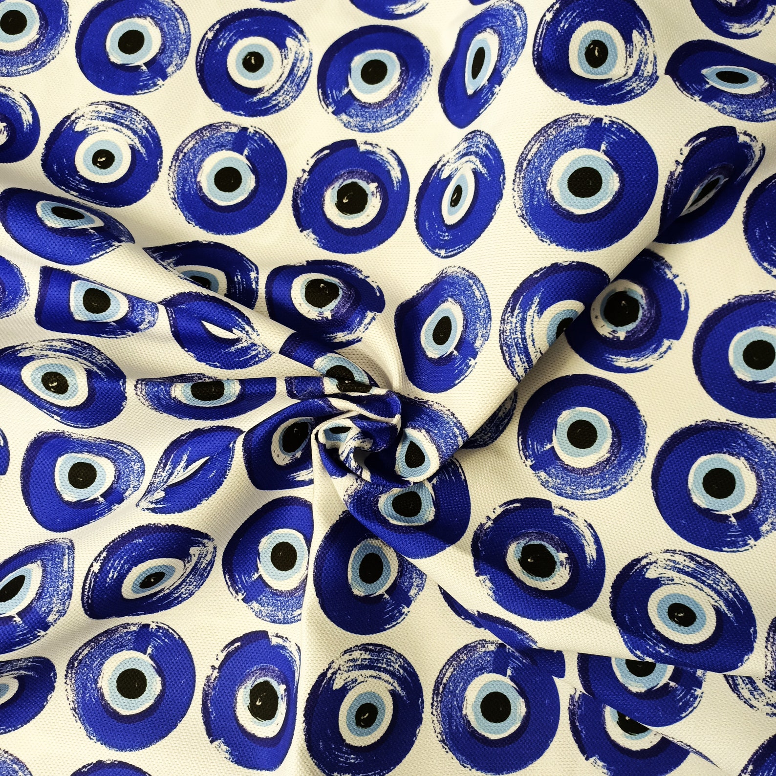 Evil Eye Fabric, Modern Blue Evil Eye Fabric for Upholstery Fabric ...
