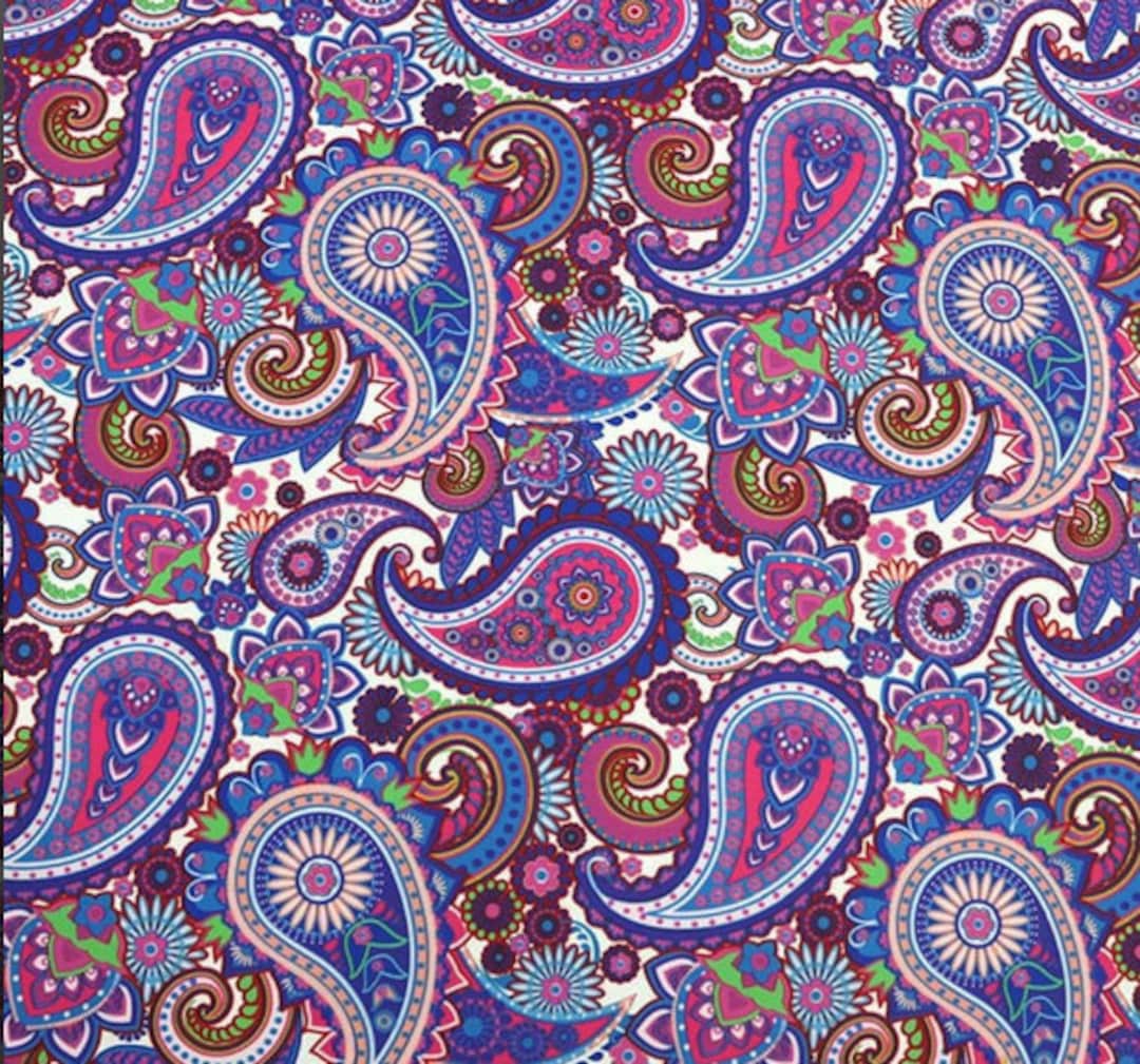 Purple Paisley Fabric by the Yard, Paisley Upholstery, Lilac Paisley ...