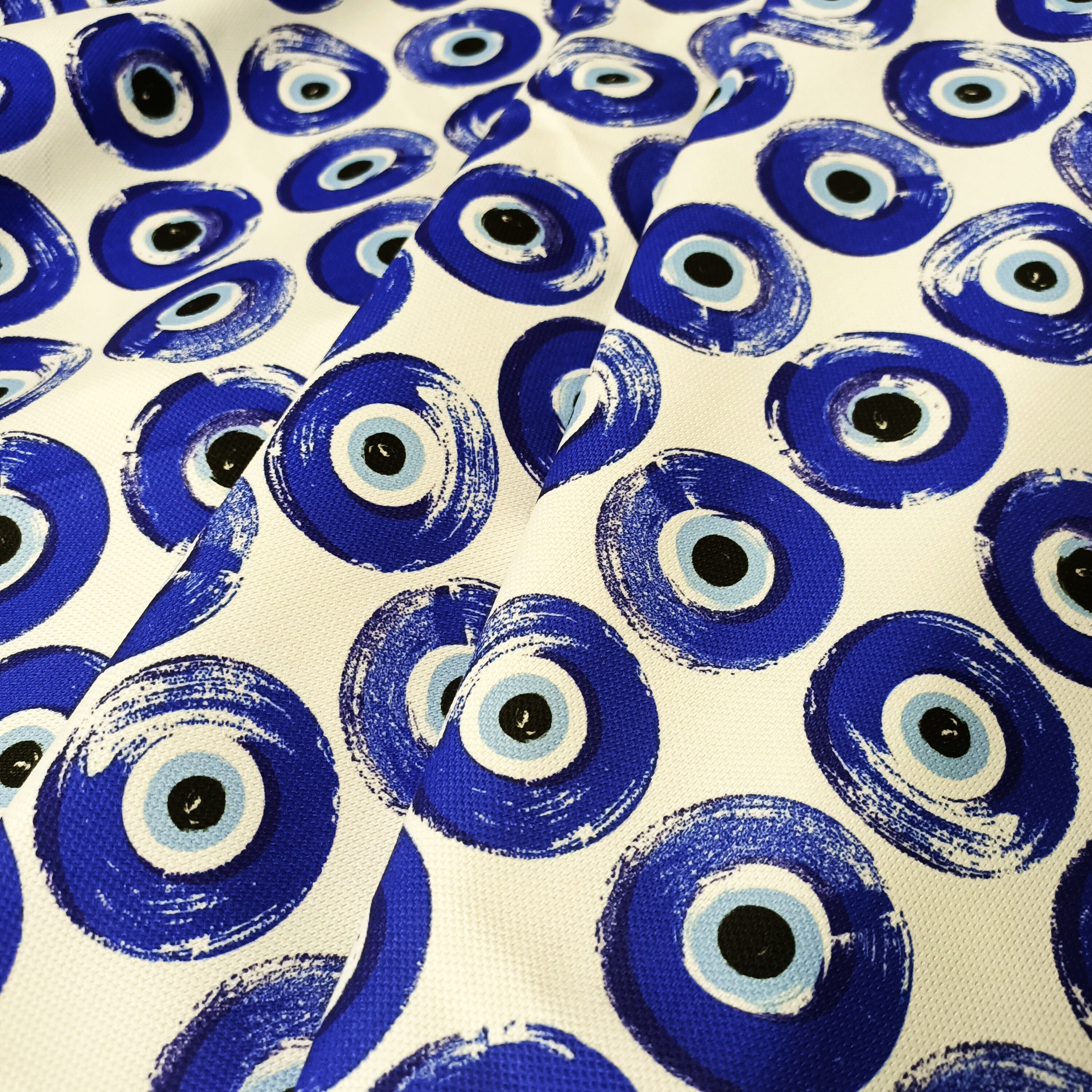 Evil Eye Fabric, Modern Blue Evil Eye Fabric for Upholstery Fabric ...