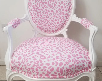 Pink leopard chair store