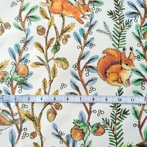 Squirrel, Filbert, Hazelnut and Bird Pupholstery Fabric for Textile ...