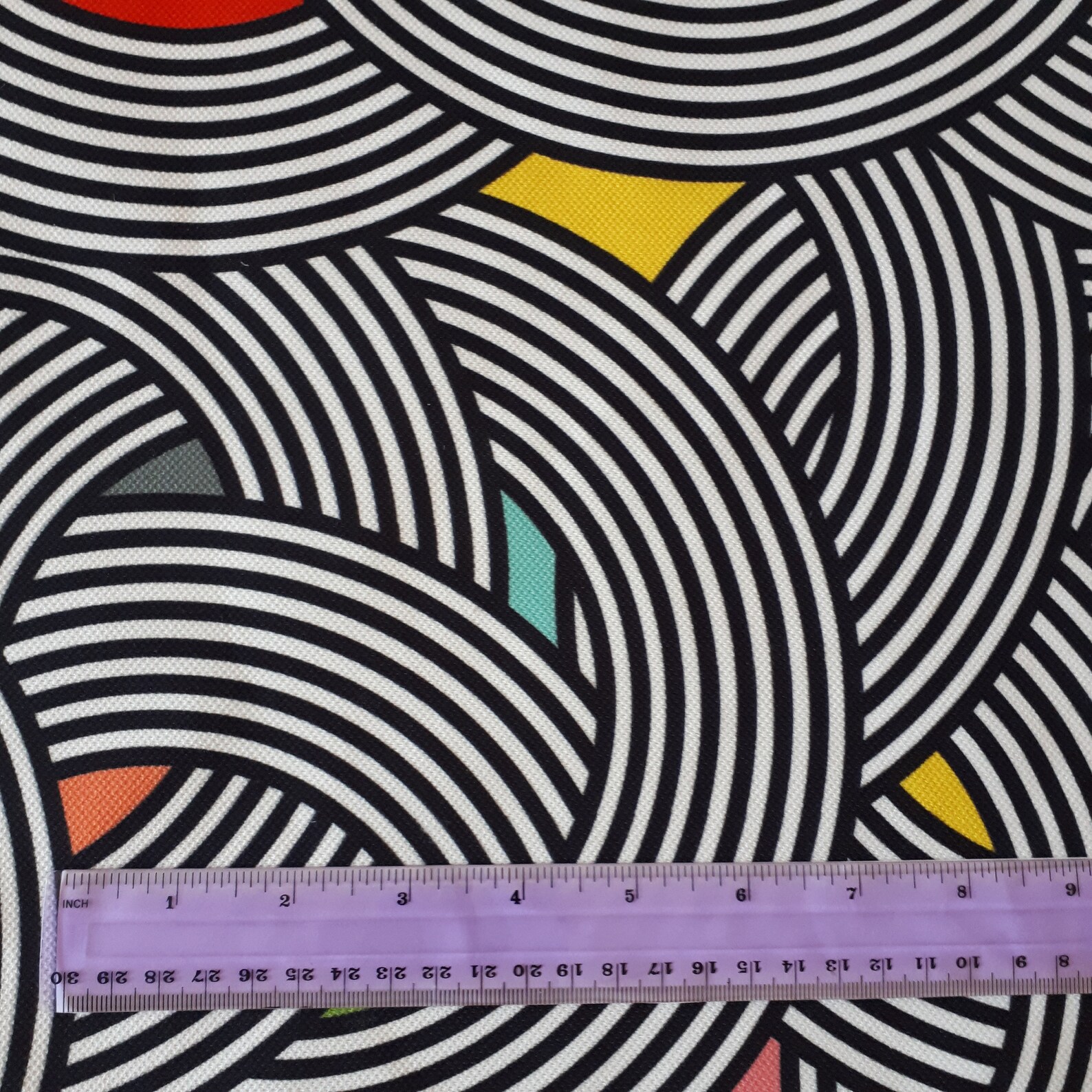 Geometric Modern Round Circle Pattern Fabric, Abstract Print Fabric ...