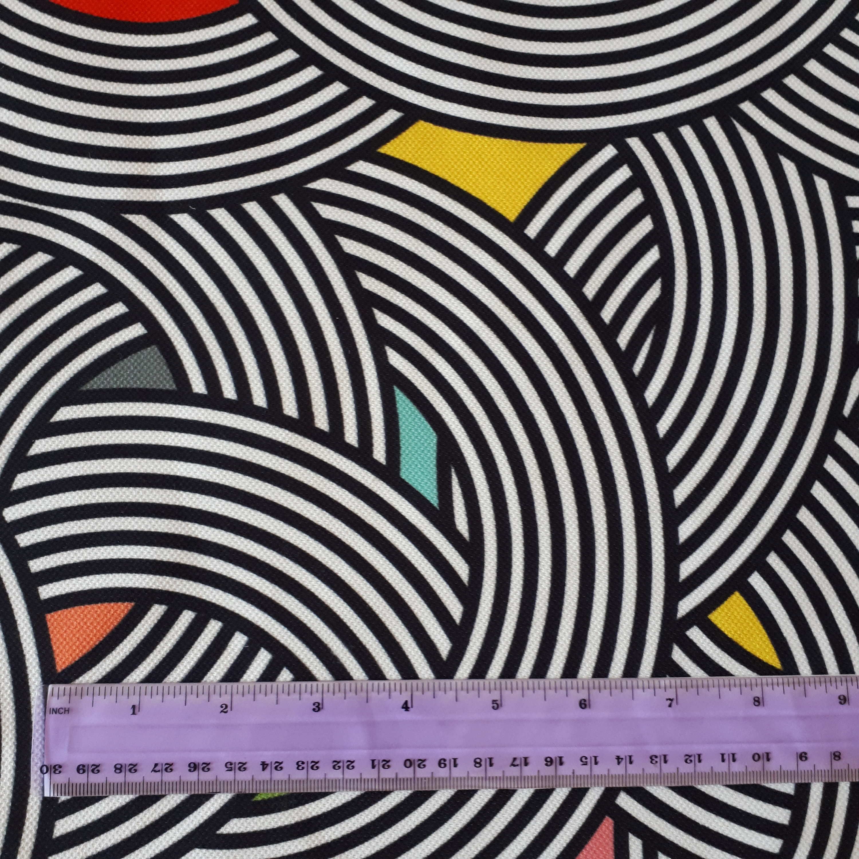 Geometric Modern Round Circle Pattern Fabric Abstract Print | Etsy