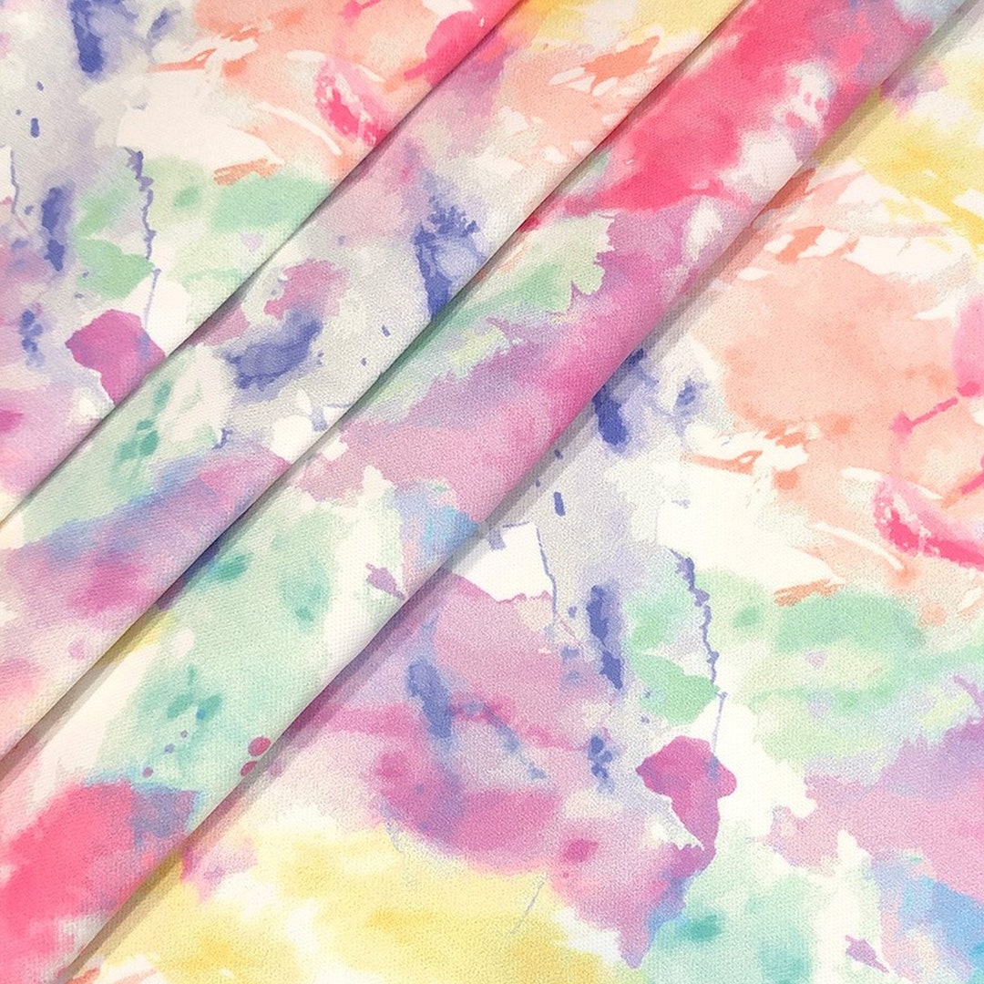 Abstract Batik Fabric, Rainbow Watercolor Fabric, Curtain, Bag, Kids ...