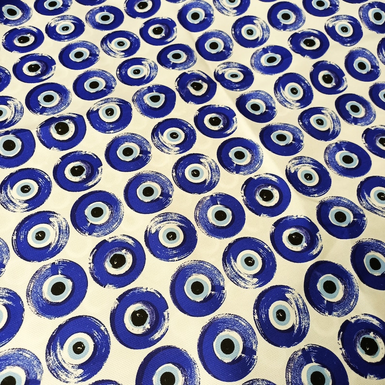 Evil Eye Fabric, Modern Blue Evil Eye Fabric for Upholstery Fabric, Craft Fabric, Evil Eye Bead ...