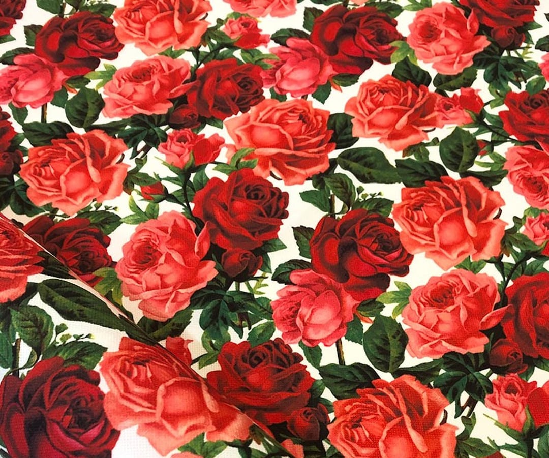 Red Rose Fabric, Furniture Fabric, Floral Upholstery Fabric, Chair ...