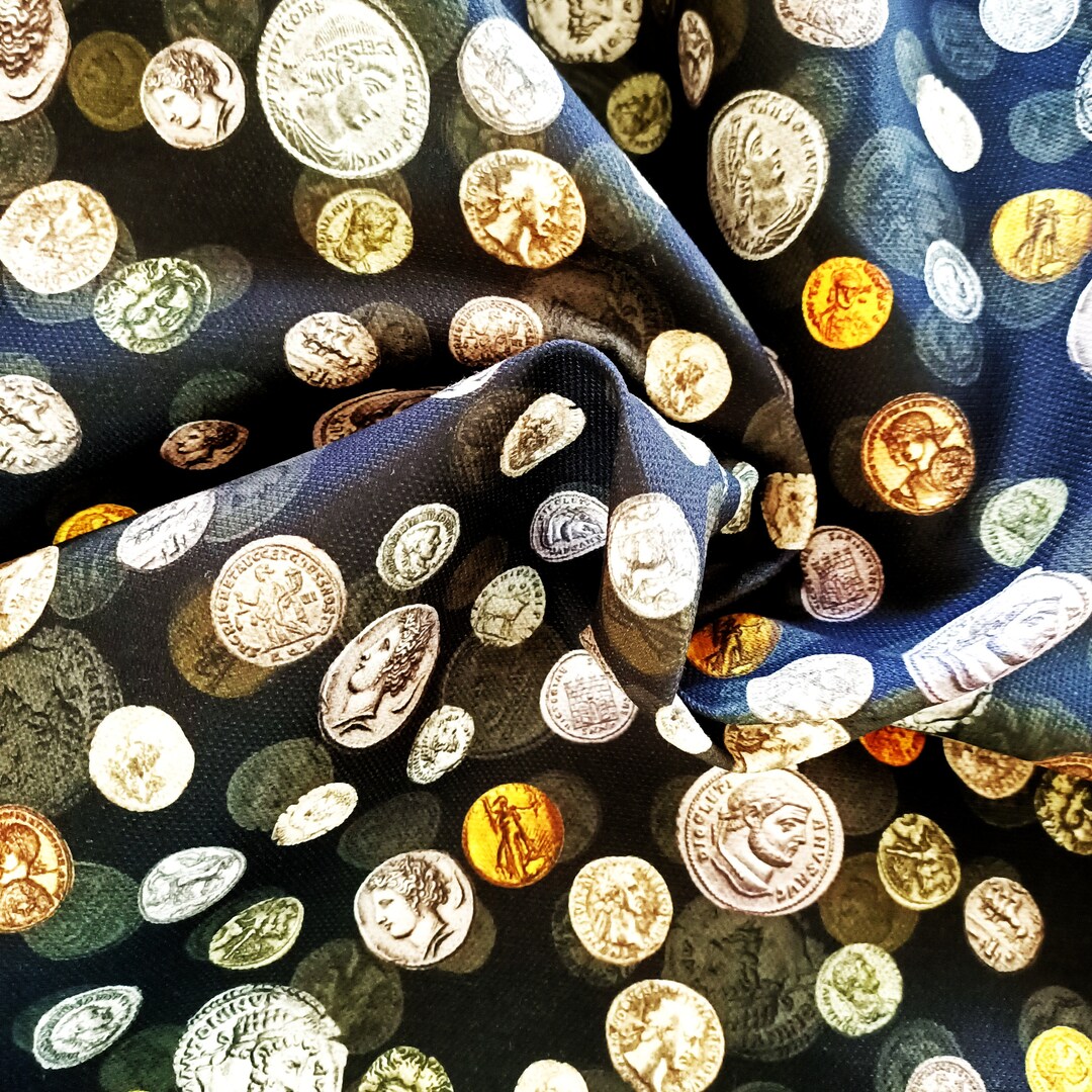 Seamless Colored Ancient Coins Pattern With Black Background - Etsy