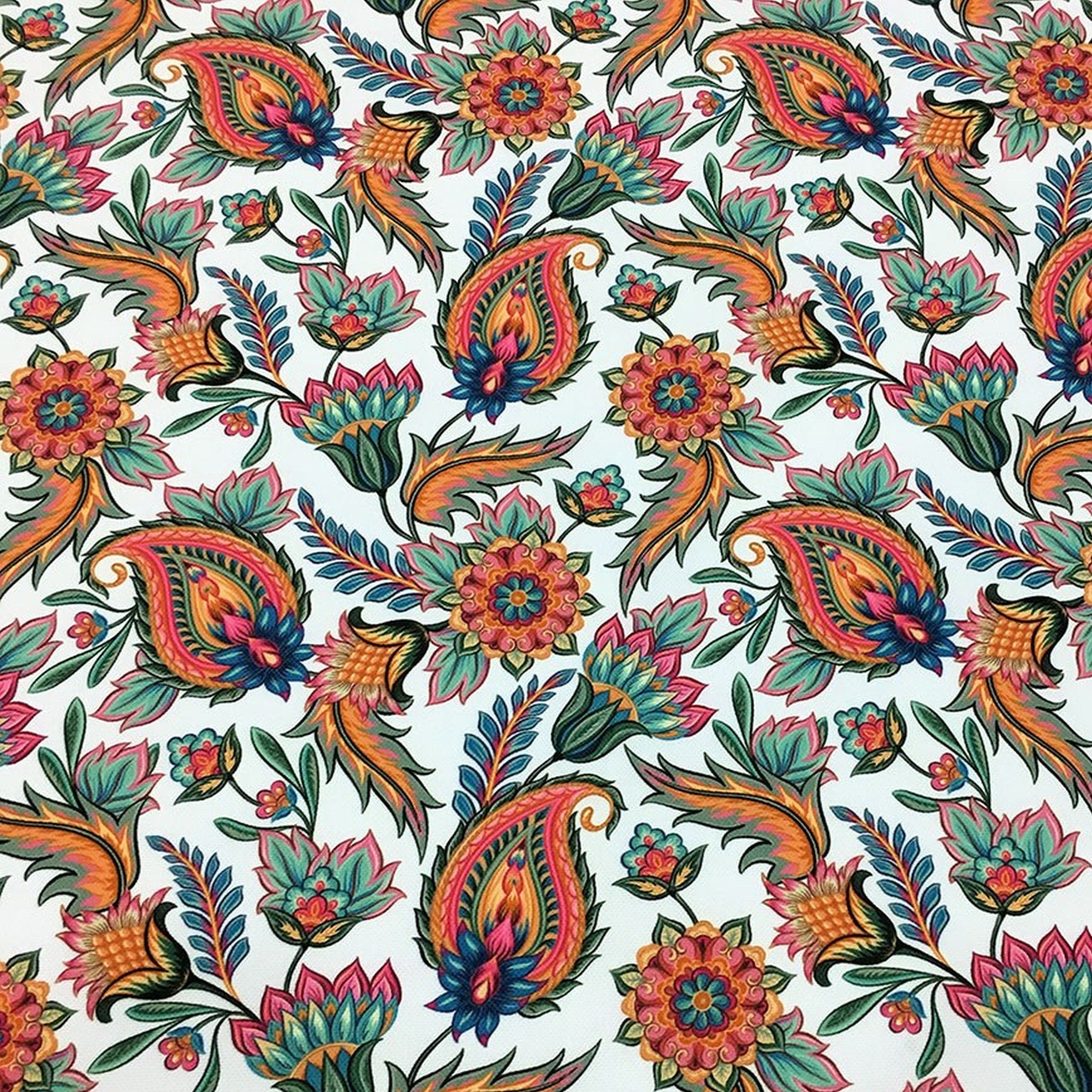 Orange Paisley Fabric by the Yard Floral Paisley Fabric for - Etsy