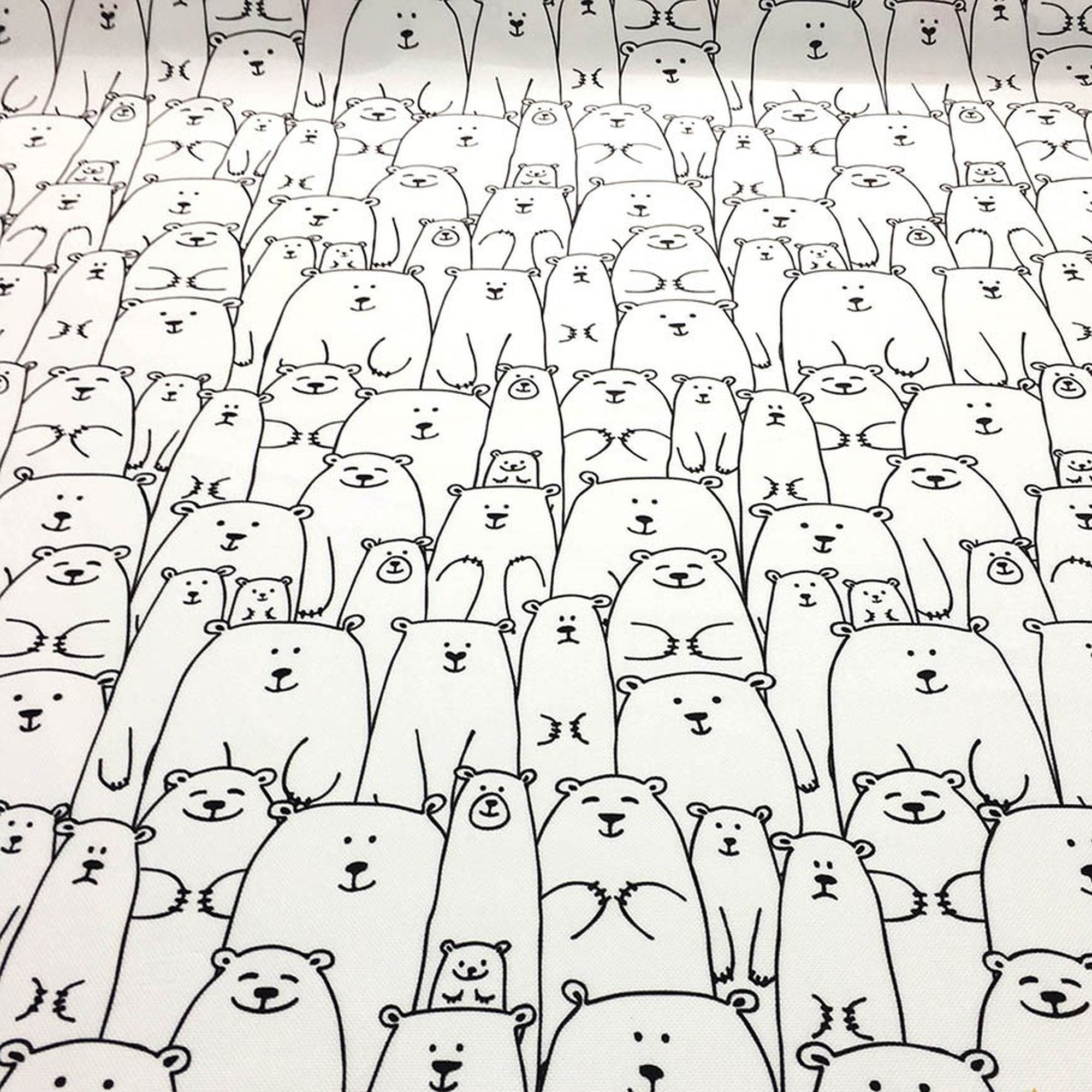 Polar bear print fabric white bear fabric by the yard for | Etsy