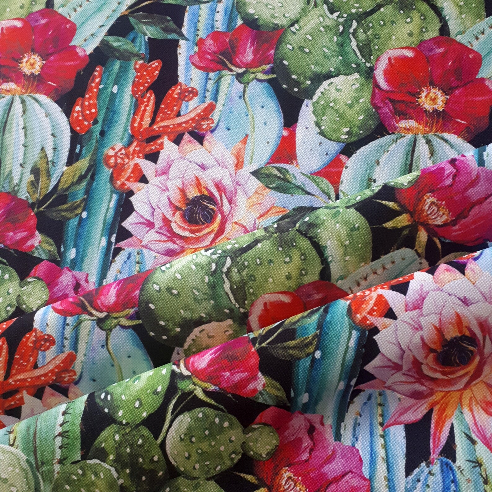 Cactus Fabric,cactus Upholstery Fabric, Cactus Flower by the Yard ...