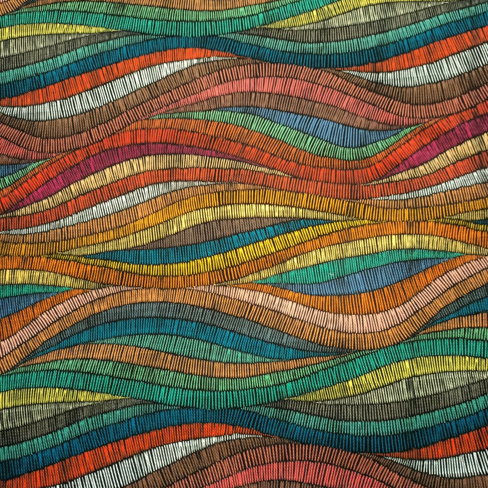 Geometric colorful modern wave pattern fabric abstract print | Etsy