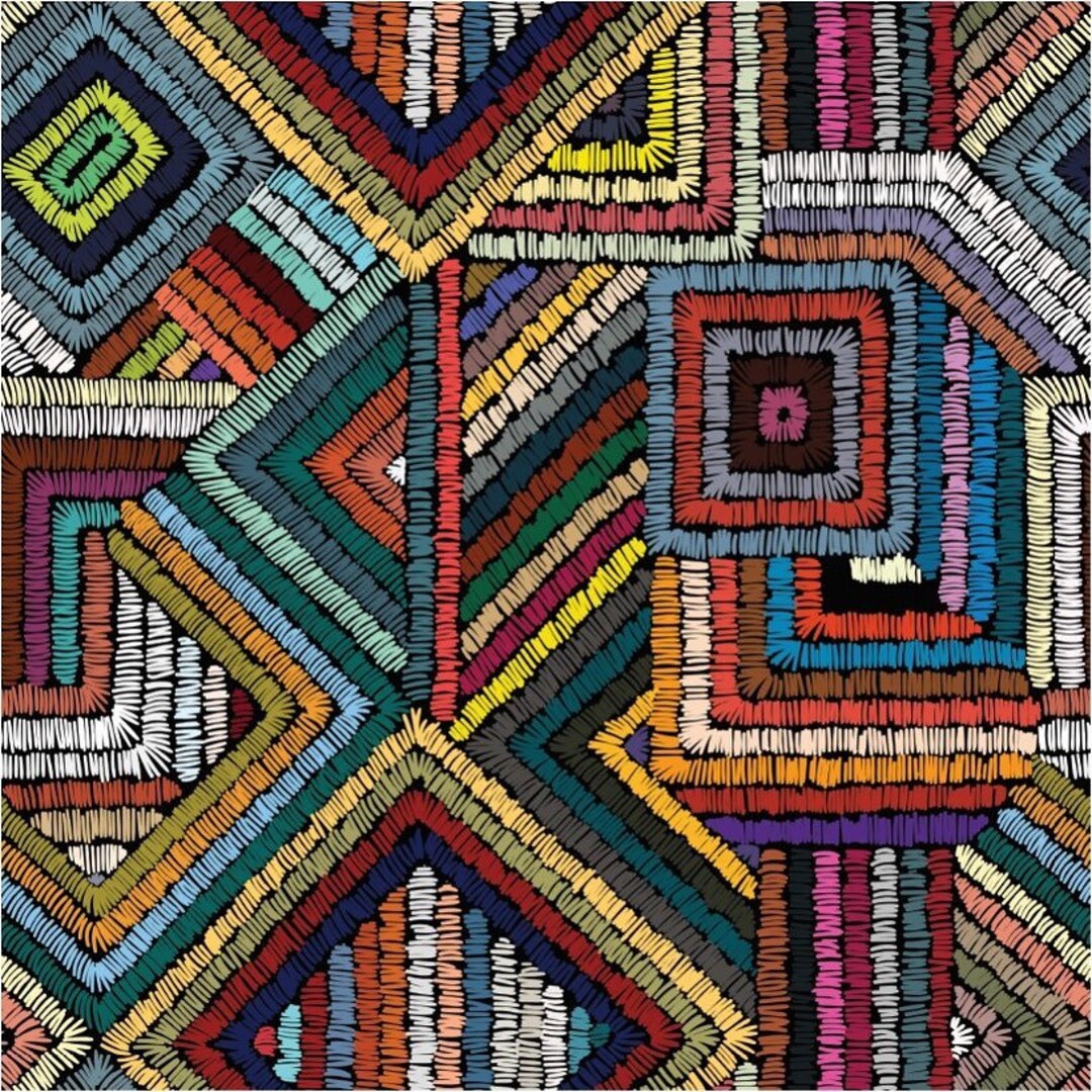 Bohemian Style With Colorful Striped Upholstery Fabric, Colorful ...