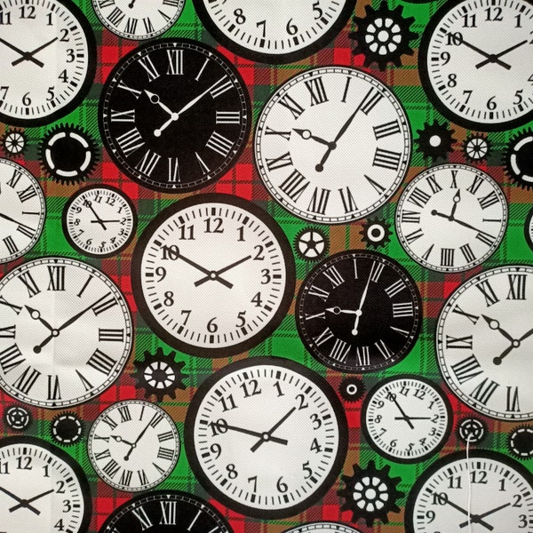 Clock Fabric - Etsy