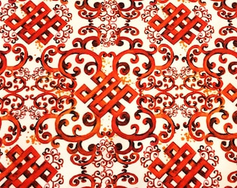 Red Geometric Fabric - Etsy