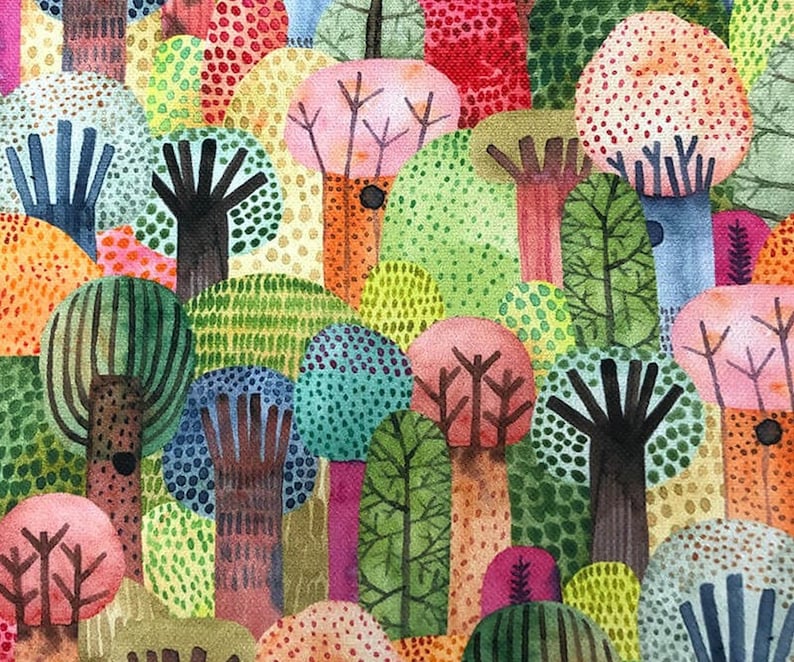 Tree Fabric, Forest Fabric, Jungle Fabric, Upholstery Fabric, by the ...