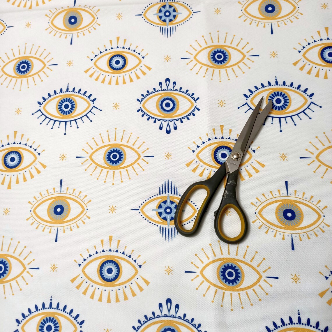 Evil Eye Fabric, Modern Blue Evil Eye Fabric for Home Textile, Special Project, Handbag Fabric ...