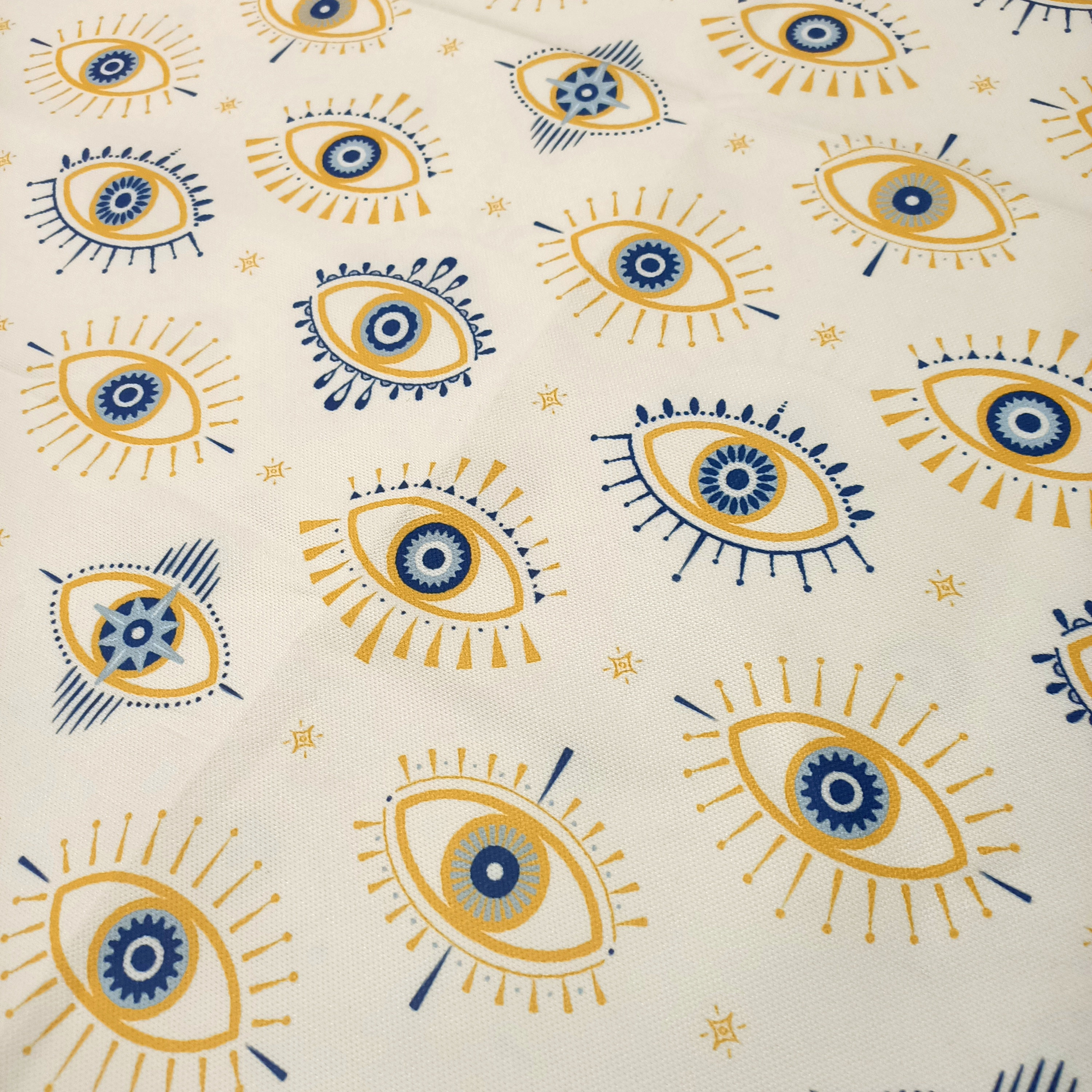 Evil Eye Fabric, Modern Blue Evil Eye Fabric for Home Textile, Special ...