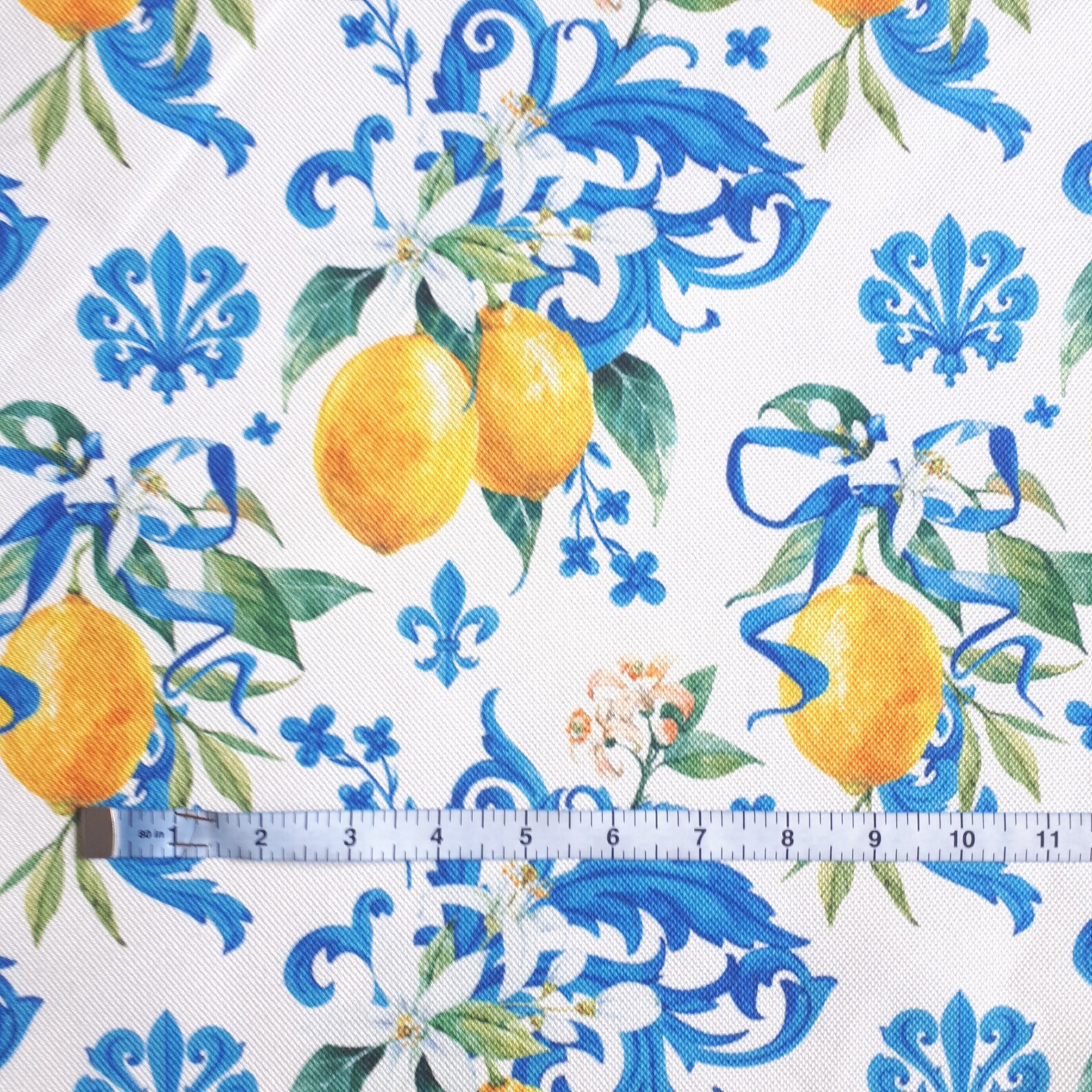 Baroque Style Lemon Fabric by the Yard Upholstery Lemon Home | Etsy