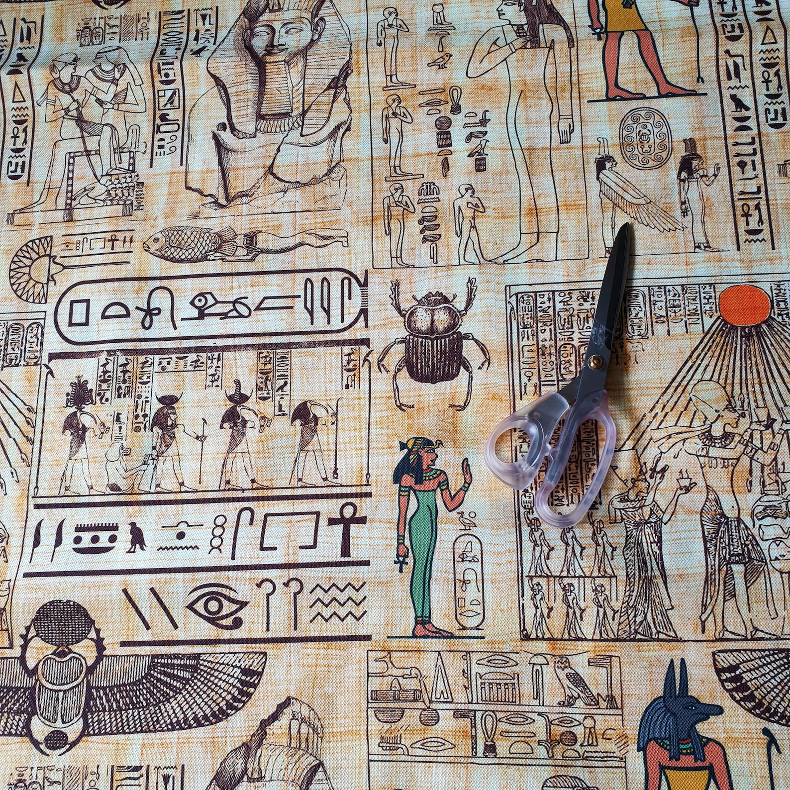 Egypt Papyrus Print Fabric Ancient Classic Egypt Traditional - Etsy