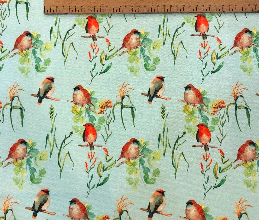 Bird Print Fabric Upholstery by the Yard Fabric Chair - Etsy