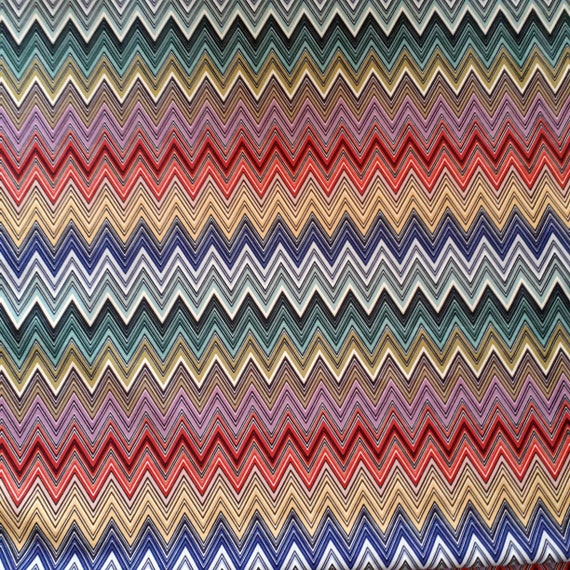 Chevron Zig Zag Pattern Fabric Retro Home Pastel Color Zig - Etsy