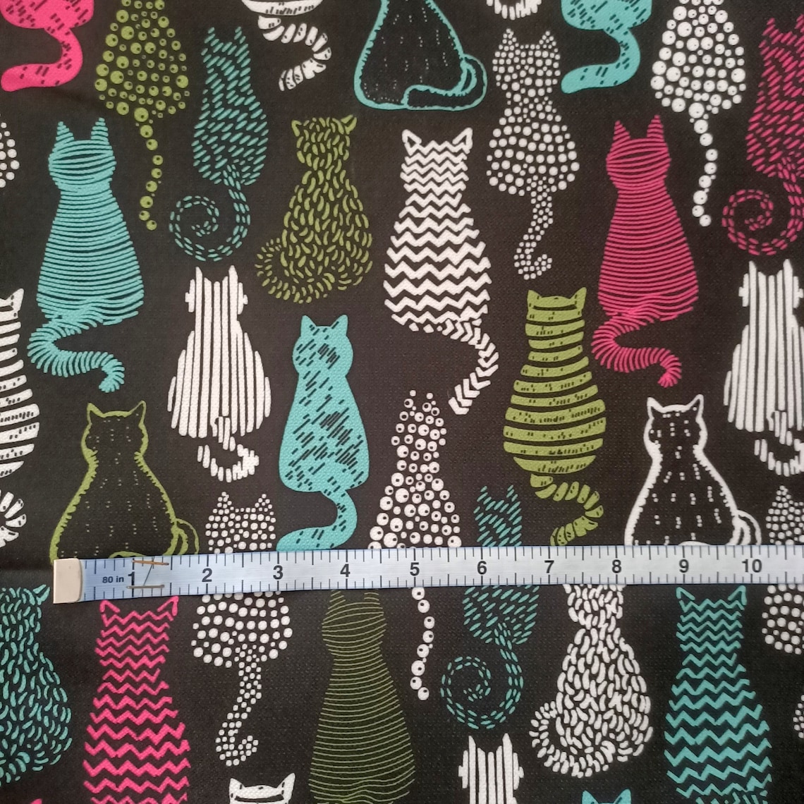 Cat Fabric by the Yard Pop Art Cat Upholstery Fabric Kitten - Etsy