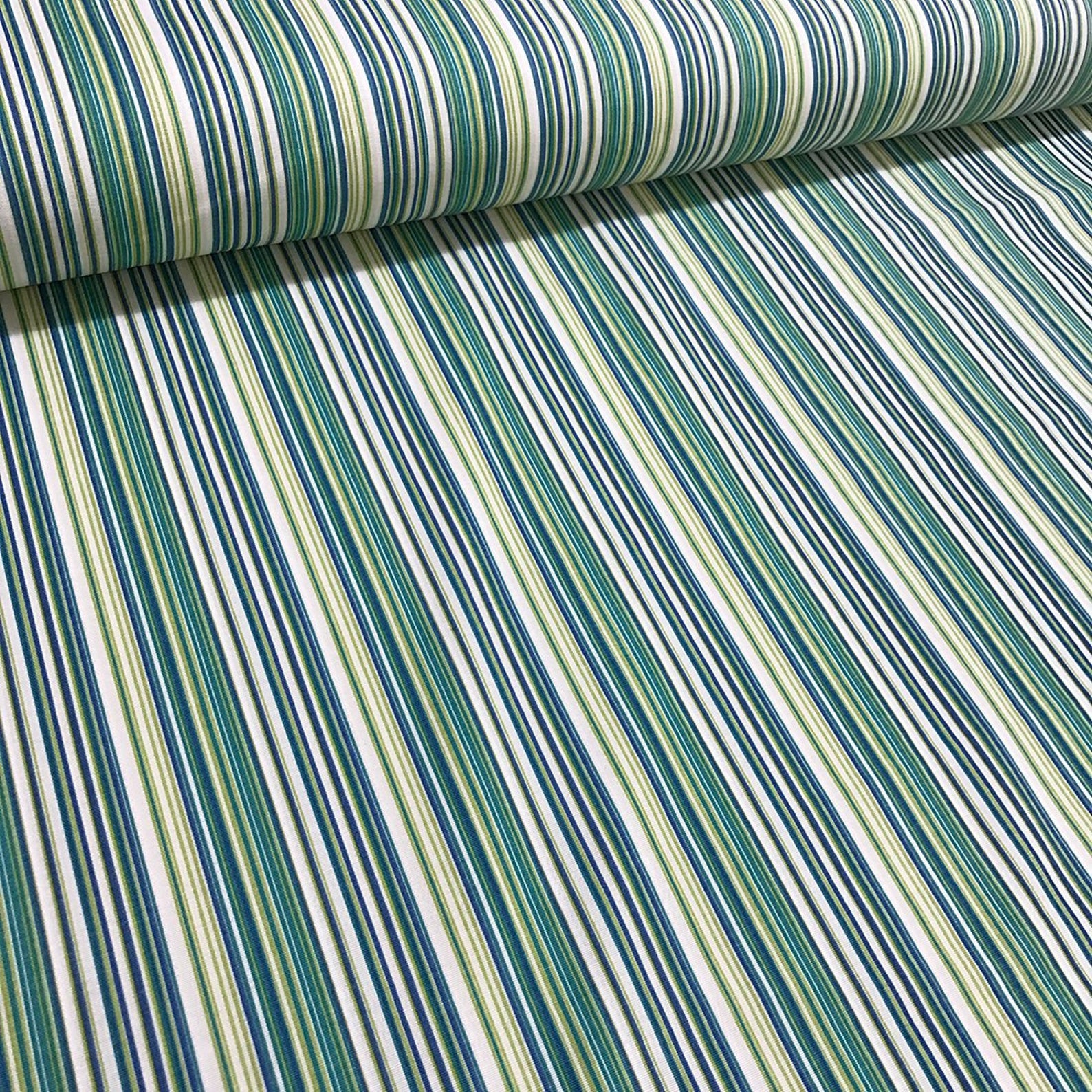 Vertical Stripe Fabric Blue Beige Striped Geometric Striped - Etsy