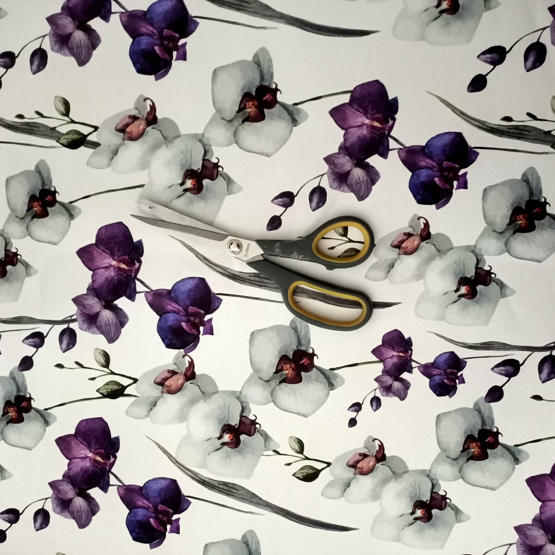 Orchid Fabric for Home Textile Purple and White Orchid Cafe - Etsy