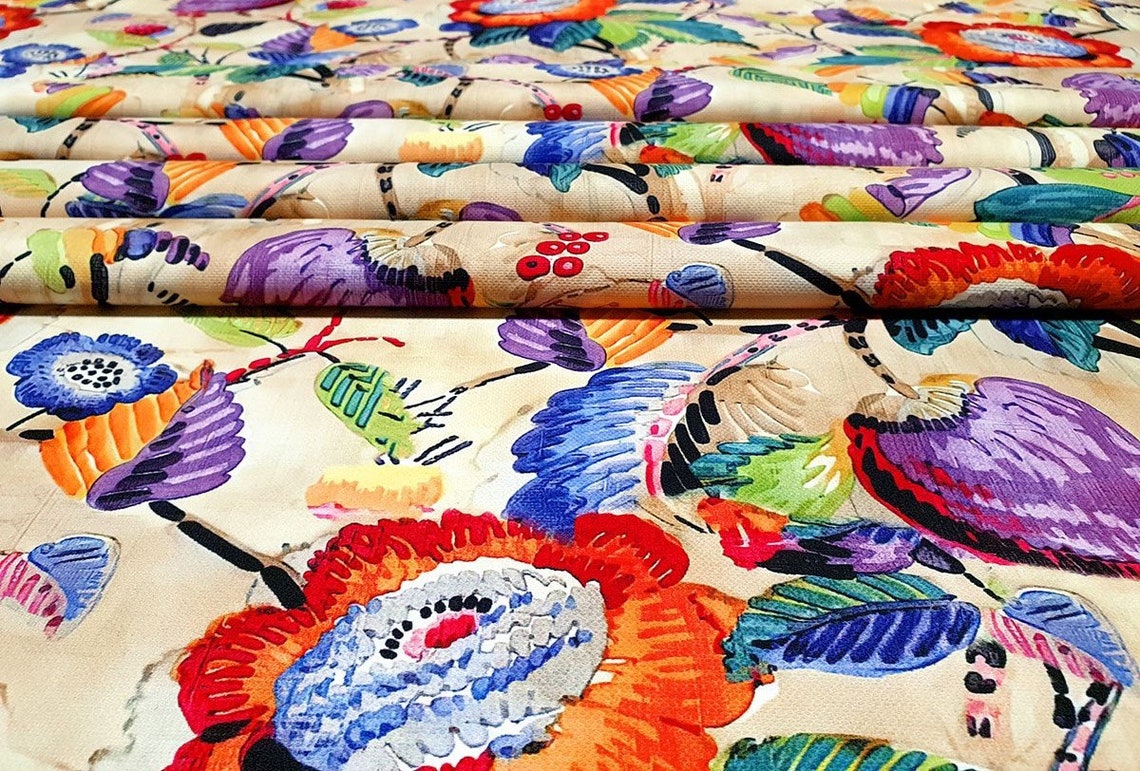 Country Floral Upholstery Fabric Vintage by the Yard for Home - Etsy