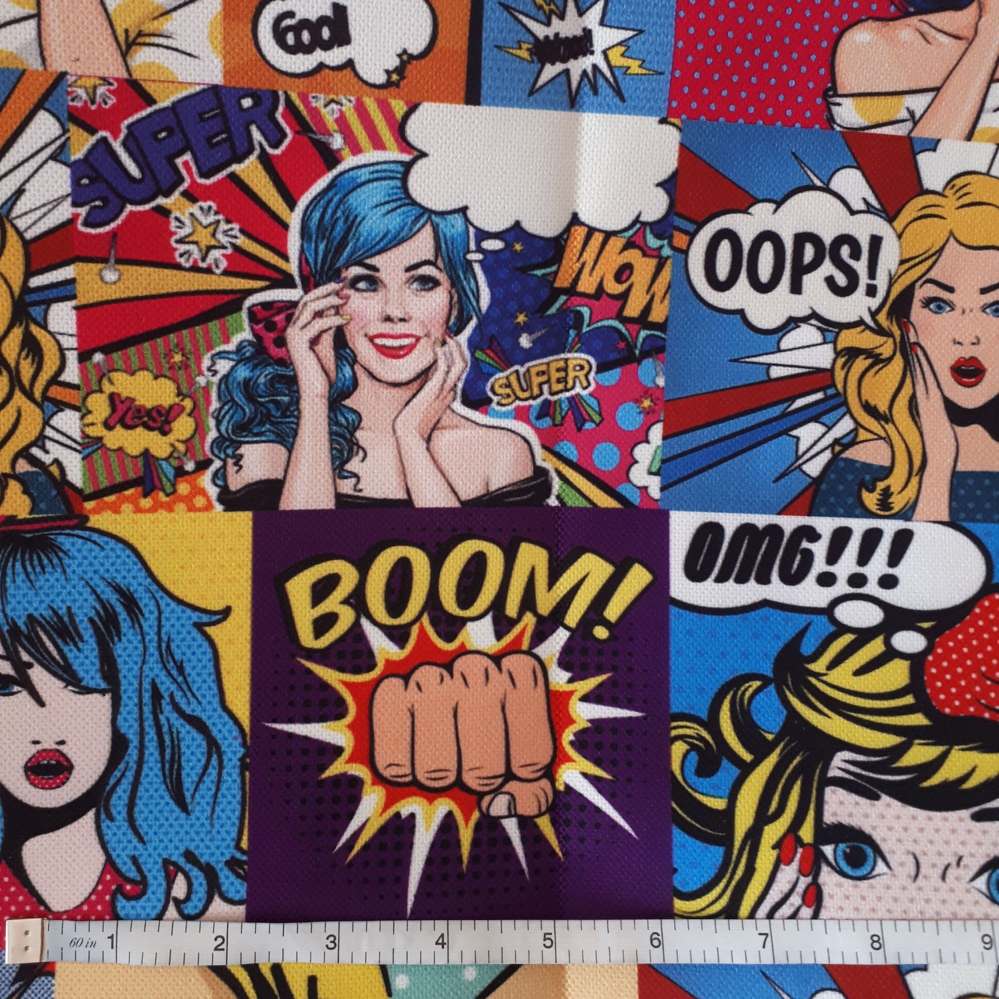 Pop Art Comic Art Book Print Fabric Woman Man Print Fabric | Etsy