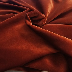 Terracotta Velvet Upholstery Fabric Rust Velvet Chair Fabric | Etsy