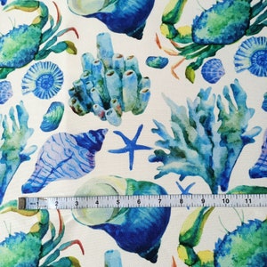 Nautical Fabric by the Yard, Seashell, Crab, Starfish, Nautical Decor ...
