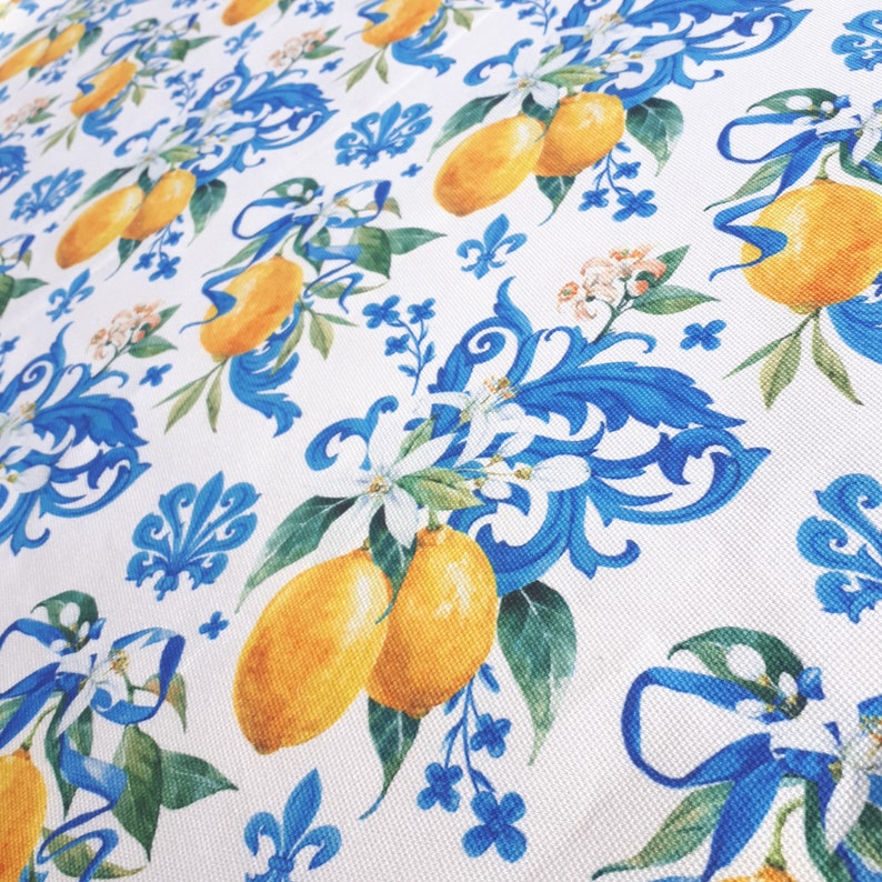 Baroque Style Lemon Fabric by the Yard Upholstery Lemon Home | Etsy