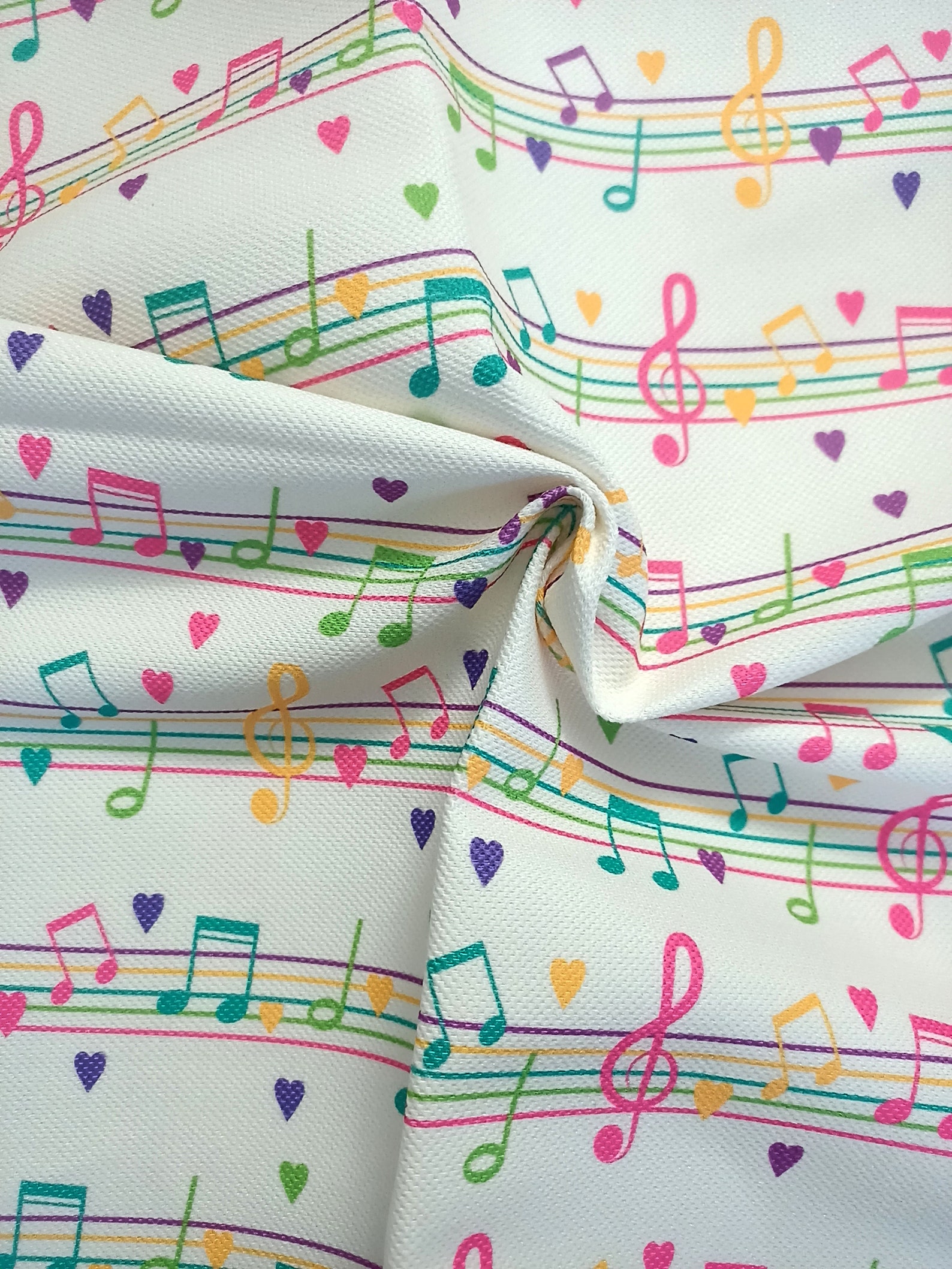 Music Fabric Black Fabric Musical Note Music Design Black | Etsy