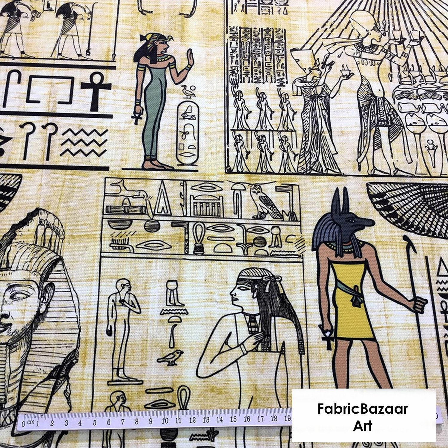 Egypt Papyrus Print Fabric Ancient Classic Egypt Traditional - Etsy