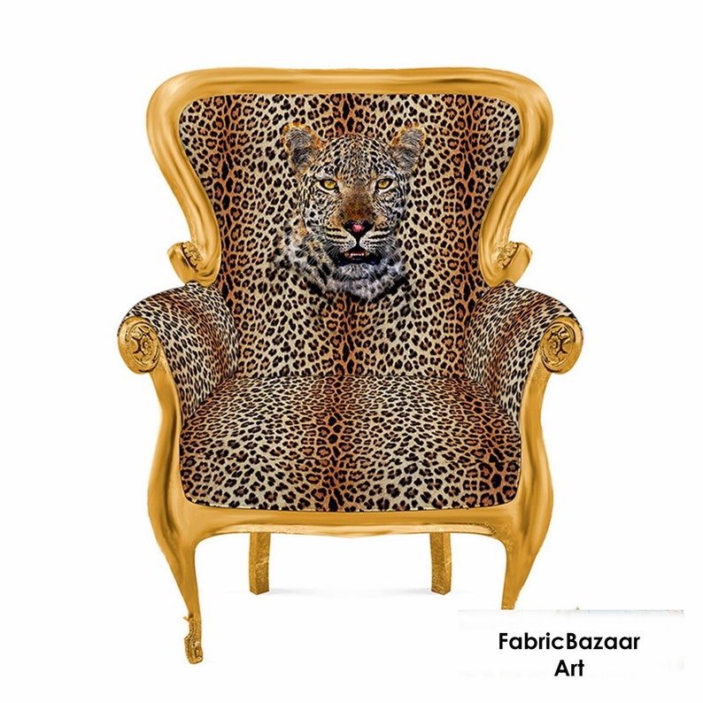 Leopard Chair Cover Upholstery Fabric Luxury Fabric Luxury | Etsy