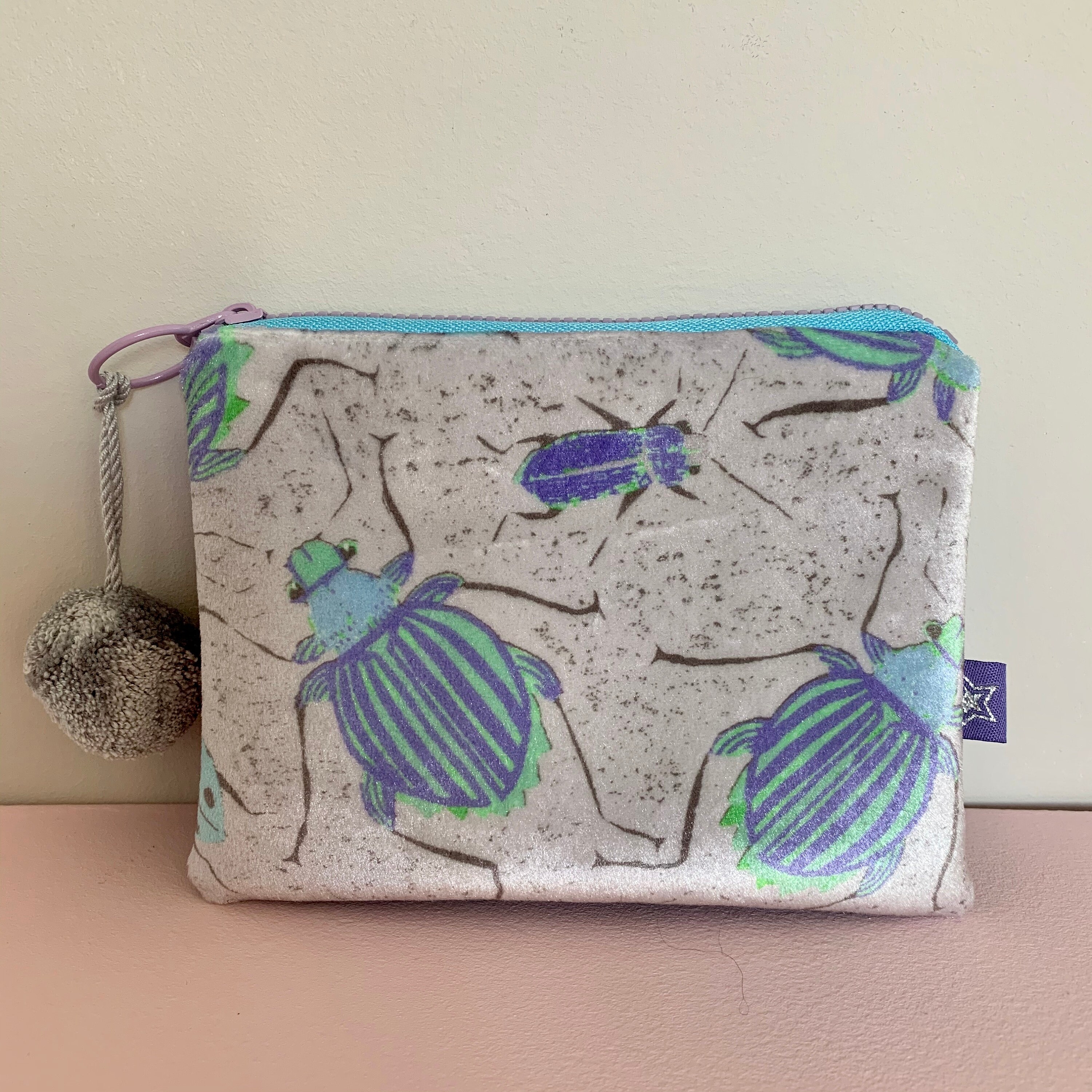 Beetles Shimmer Velvet Purse With Pom Pom - Etsy Canada