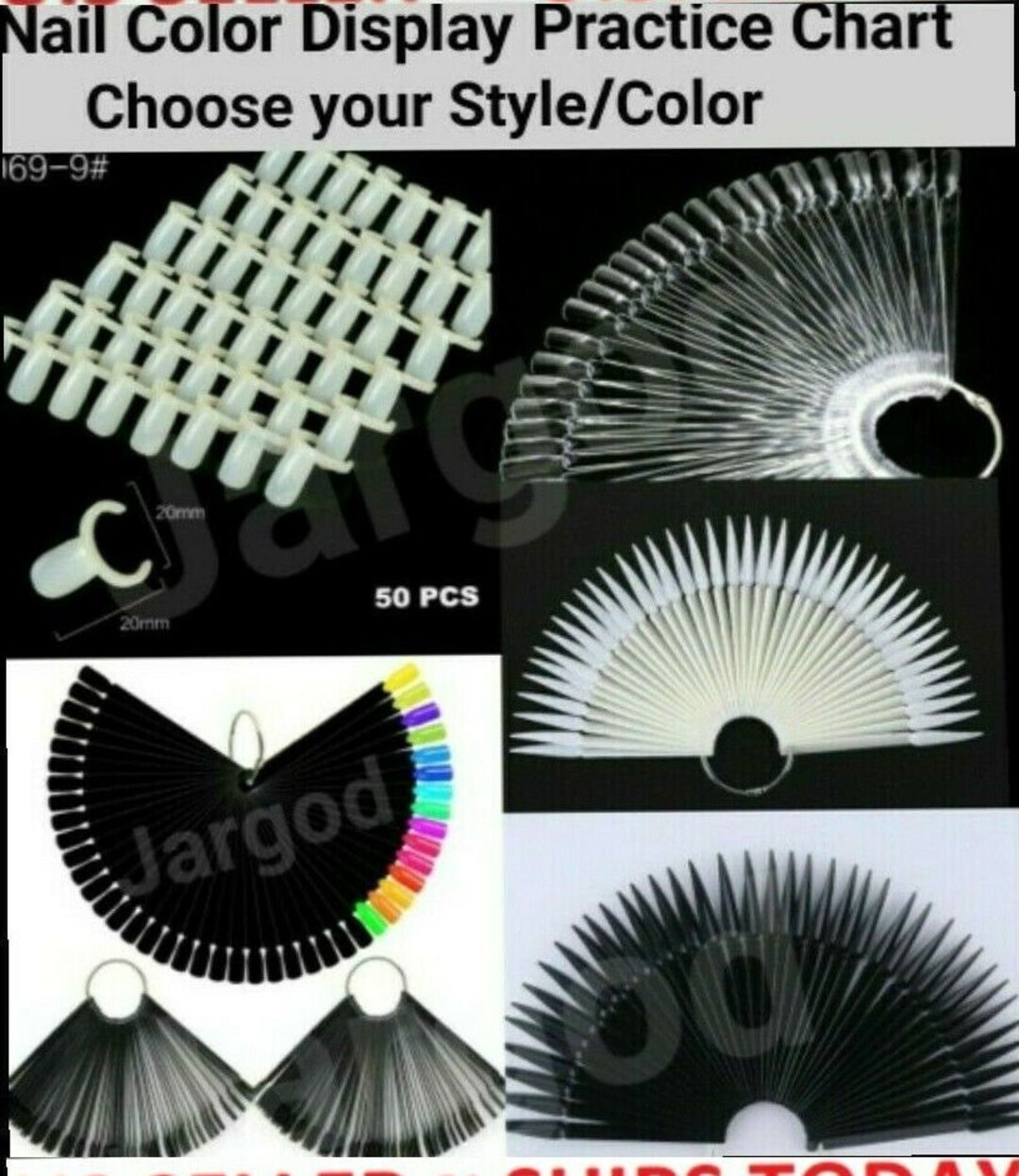 Nail Color Display Chart Polish Practice False Nail Art Tips - Etsy