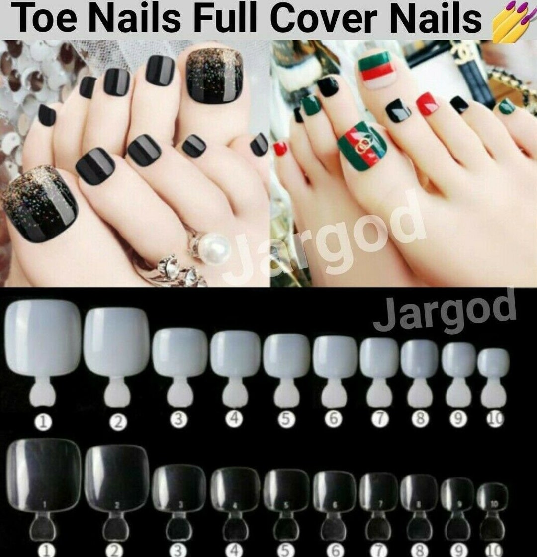Toenail Full Cover Square False Fake Nails Tips | Nail Art | Fake Nails ...