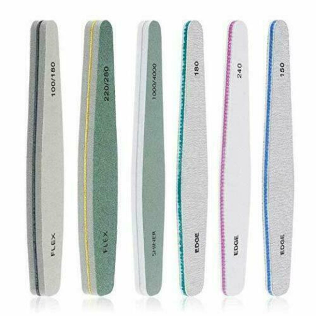 Pro Double Sided Manicure Nail File Emery Boards Buffer Shiner Files ...