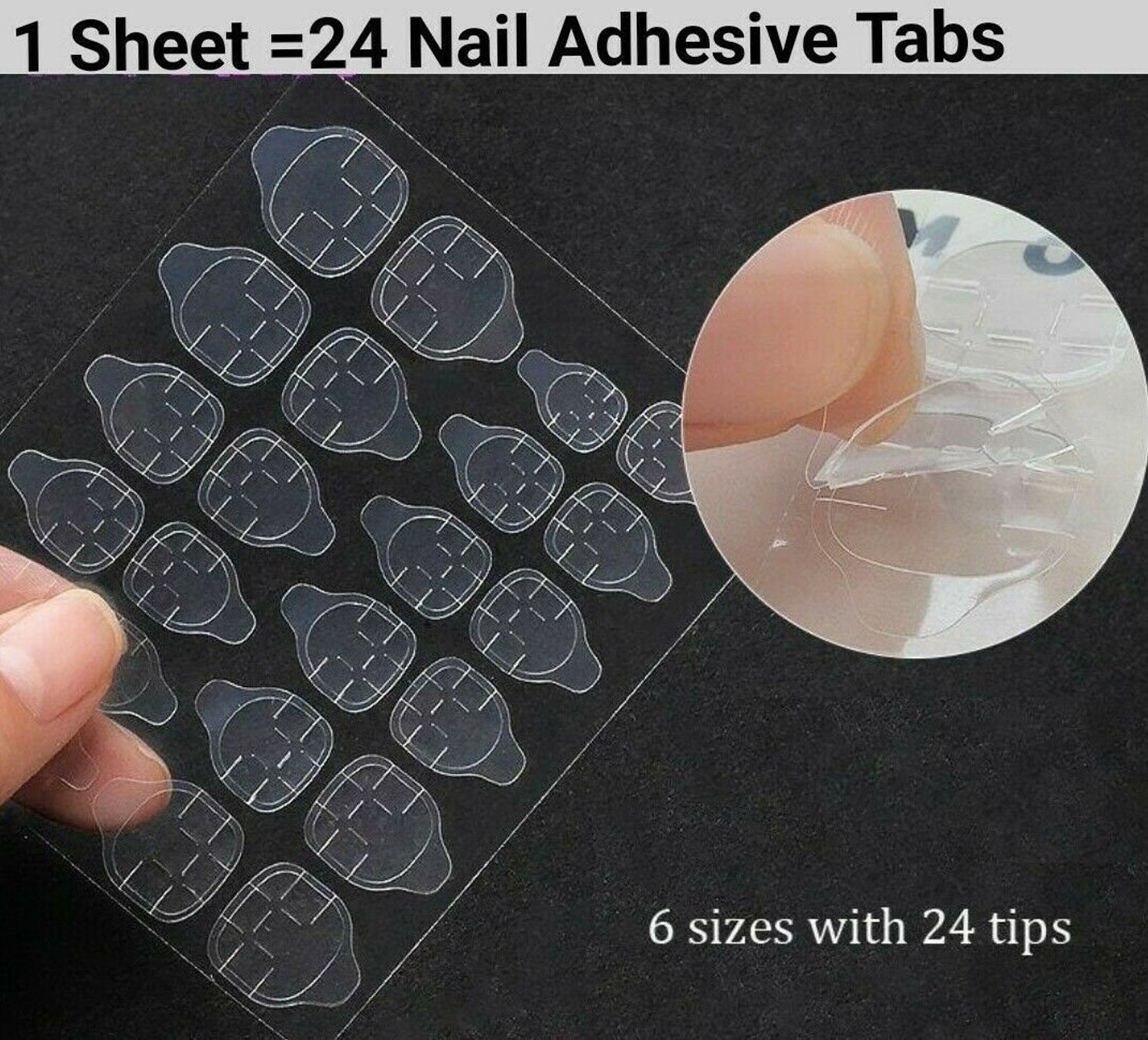 Nail Adhesive Tabs for Full Cover Nails | Double-sided Nail Sticker ...